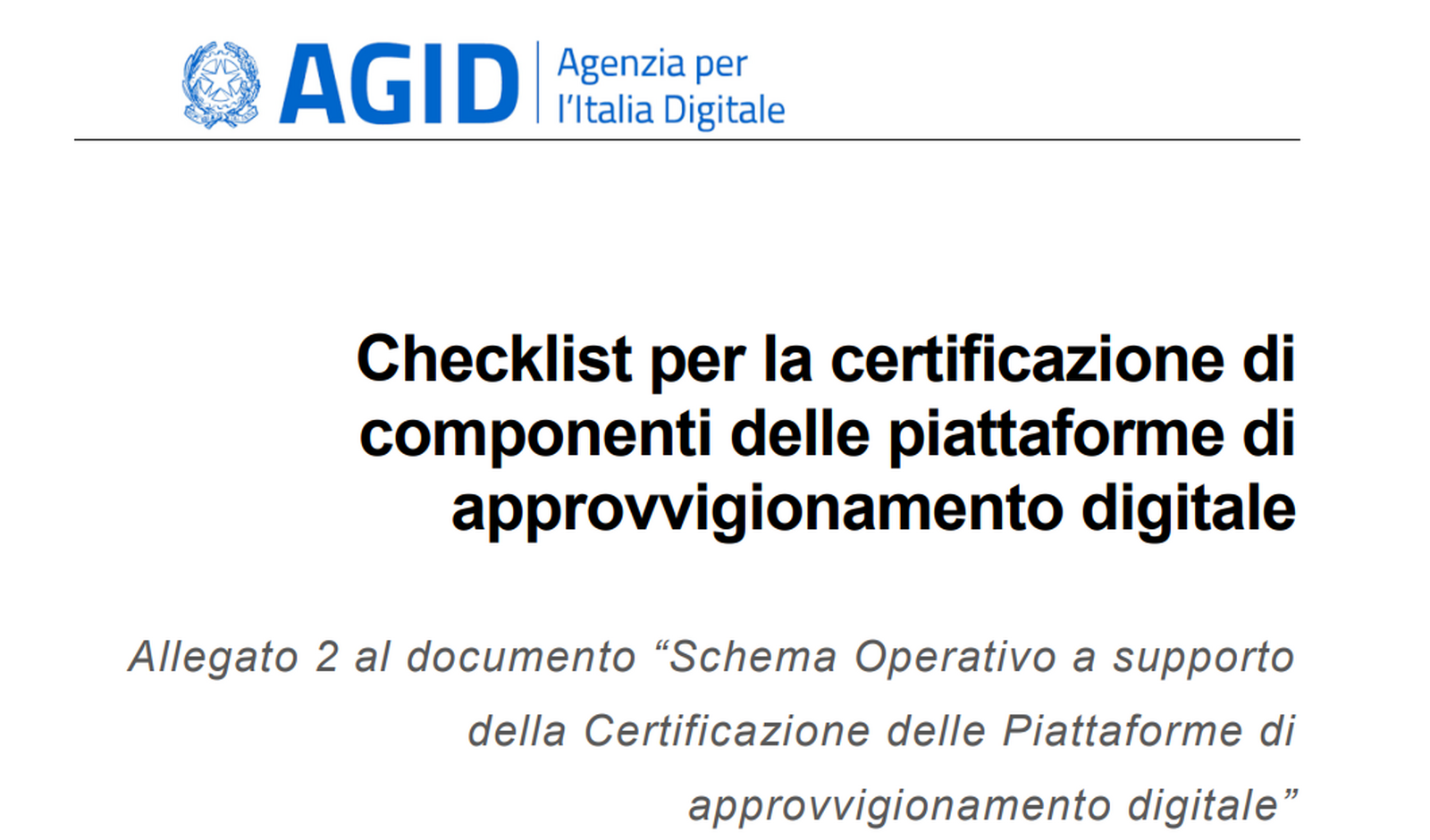 E-procurement: pubblicata la nuova versione dell'Allegato 2 dello ...